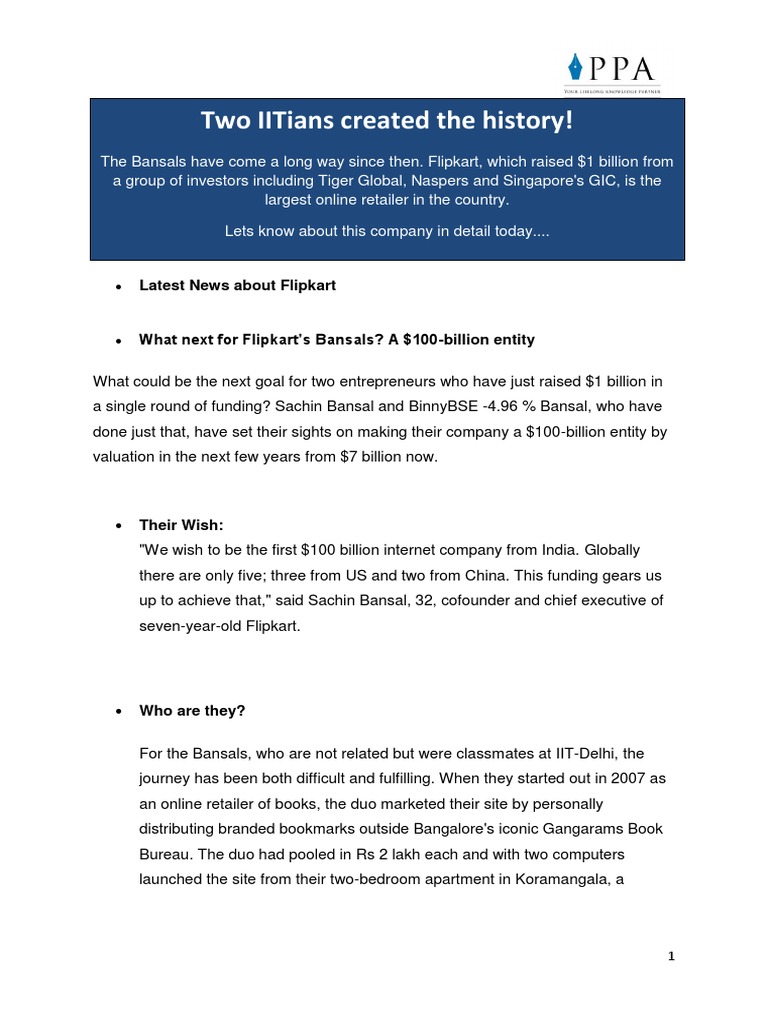 Flipkart Case Study | PDF | Service Industries | Companies