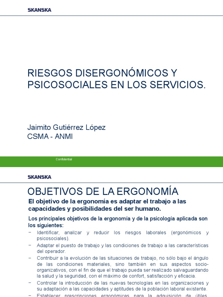Riesgos Disergonomicos y Psicosociales | PDF | Estrés (biología) | Factores humanos y ergonomía