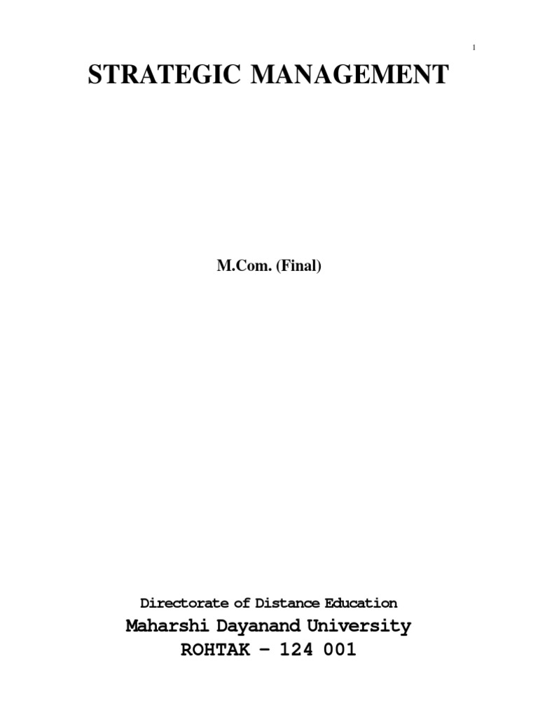 Strategic Management Book | Download Free PDF | Strategic Management ...