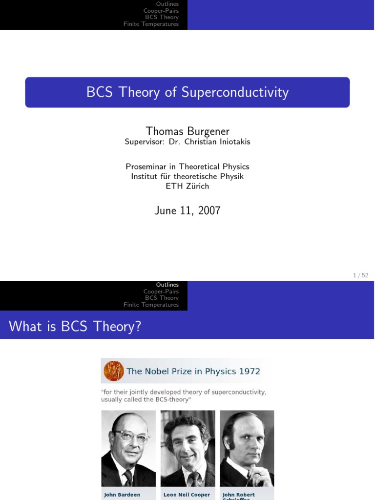 BCS Theory | PDF | Superconductivity | Temperature