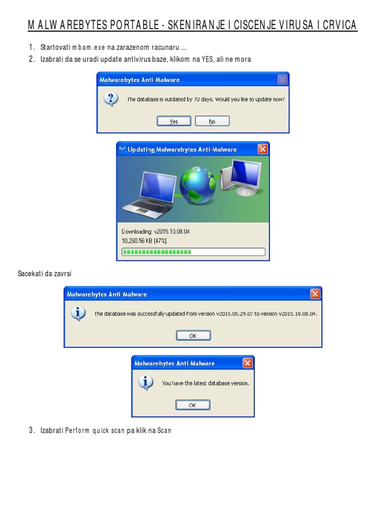 Malwarebytes Portable - Skeniranje I Ciscenje Virusa I Crvica | PDF ...