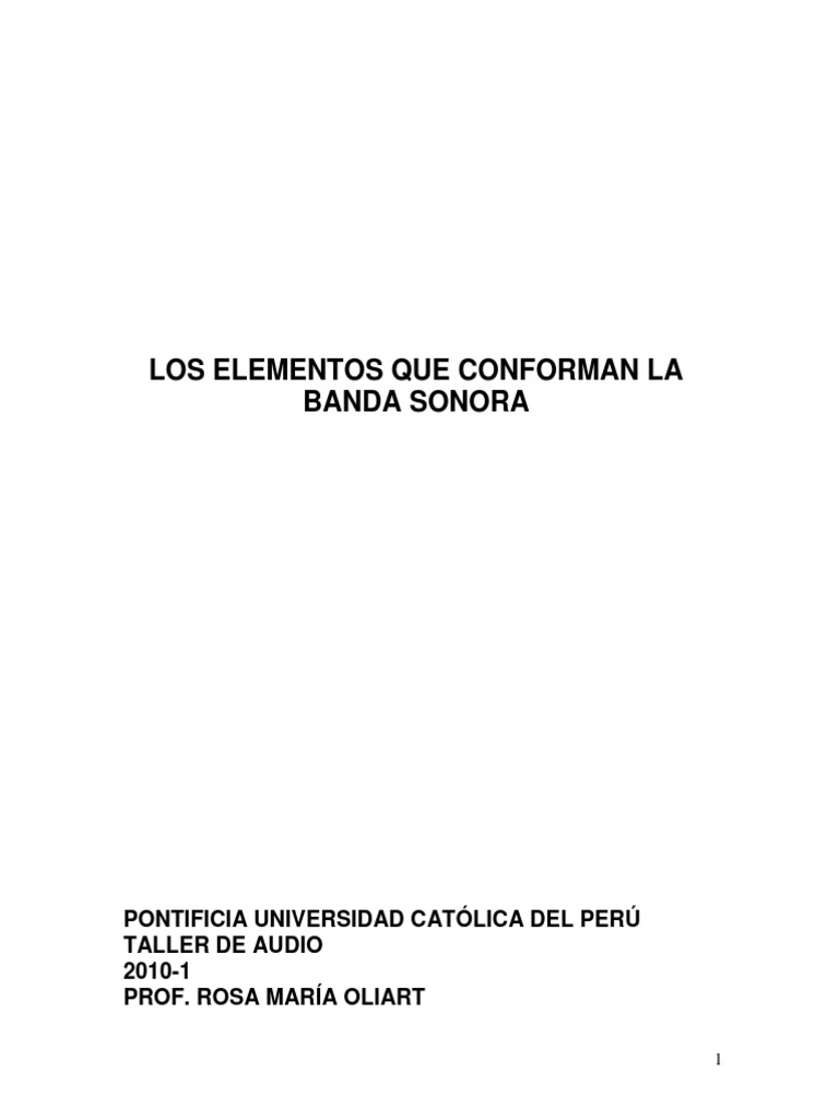 Elementos Que Conforman Una Banda Sonora | PDF | Película muda | Sonido