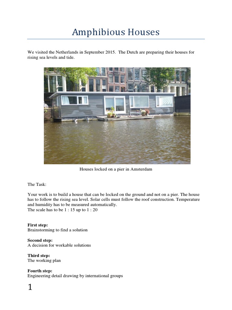 Innovative Amphibious House Design | PDF | Technology & Engineering