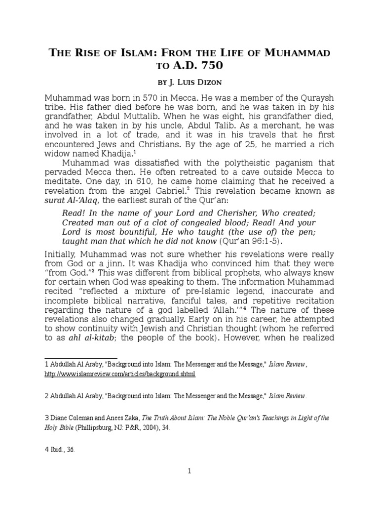 01 The Rise of Islam | PDF | Muhammad | Medina