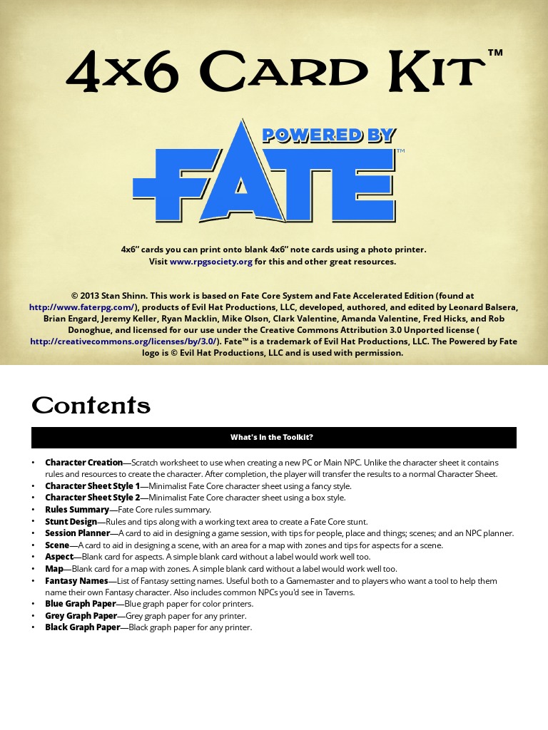 Fate Cards PDF | PDF | Gaming | Role Playing Games