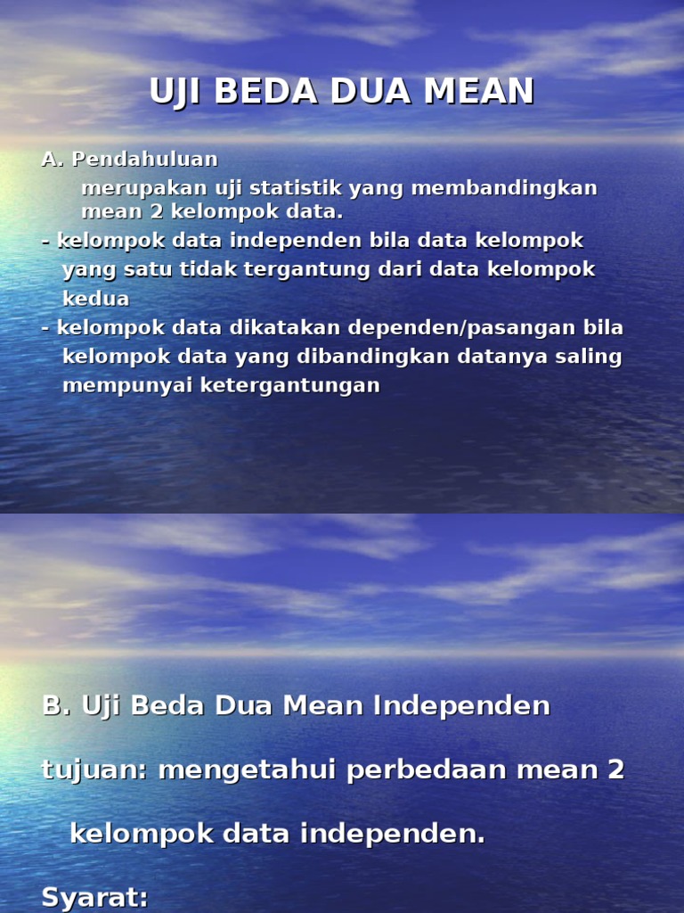 Uji Beda Mean 2 Sampel | PDF