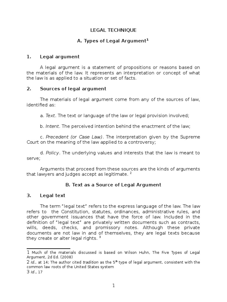 Types of Legal Argument | PDF | Precedent | Statutory Interpretation