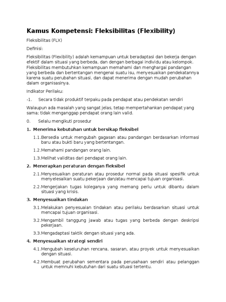 Kamus Kompetensi | PDF