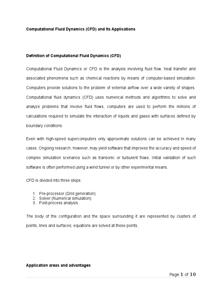 CFD Report (Introduction To CFD) | PDF | Computational Fluid Dynamics ...