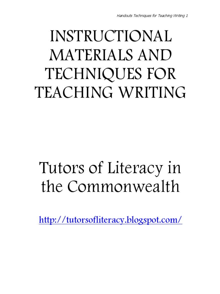 Handouts Techniques Writing | PDF | Plot (Narrative) | Verb