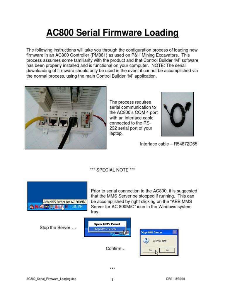 AC800 Serial Firmware Loading | PDF | Computer File | Computer Architecture
