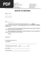 Sample Notice To Proceed | PDF