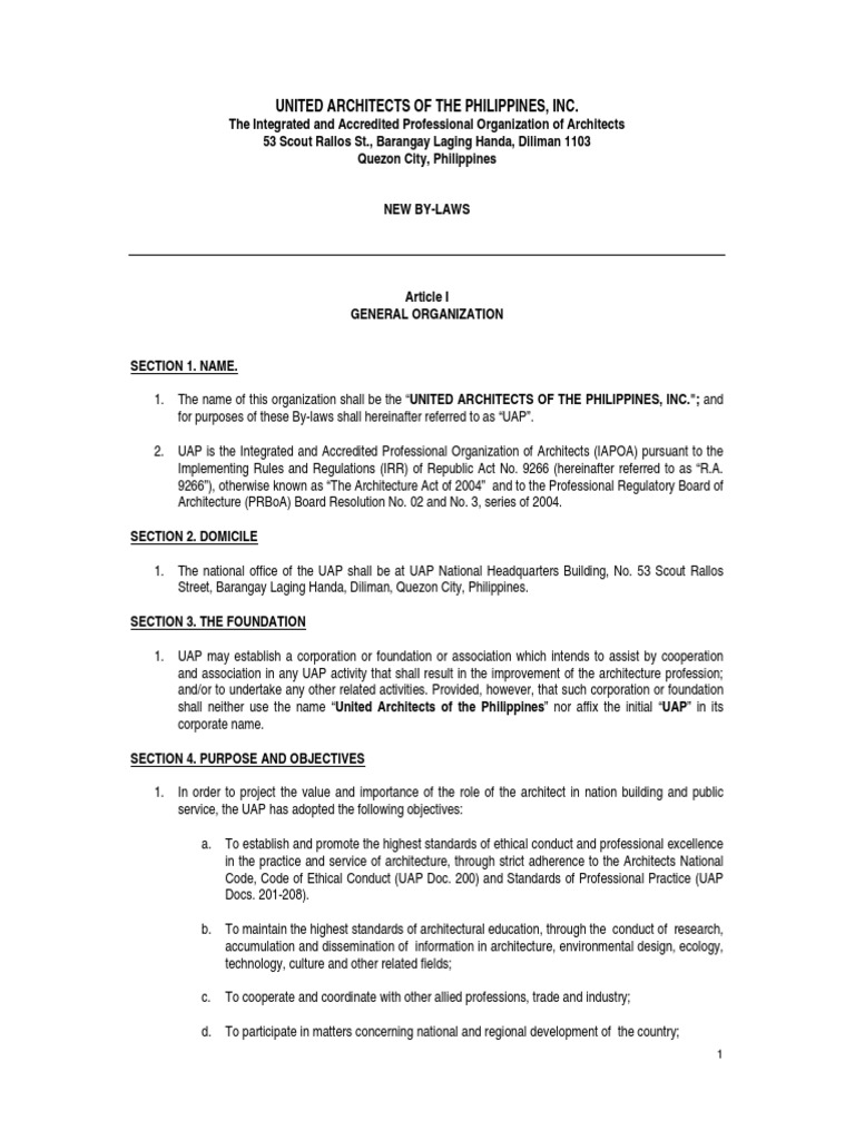 UAP Documents A9 - 2009.newuapby-Laws | PDF | Metro Manila | Board Of ...