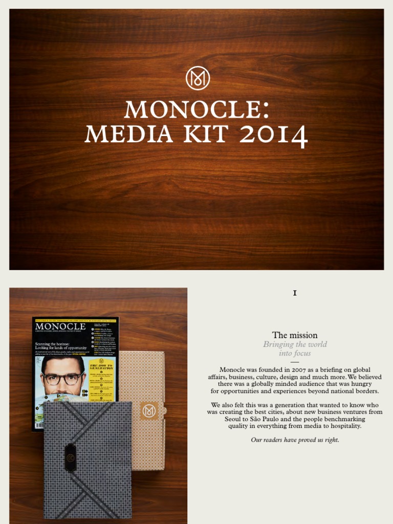 Monocle Media Kit 2014 Eur | PDF | Mass Media | Newspaper And Magazine