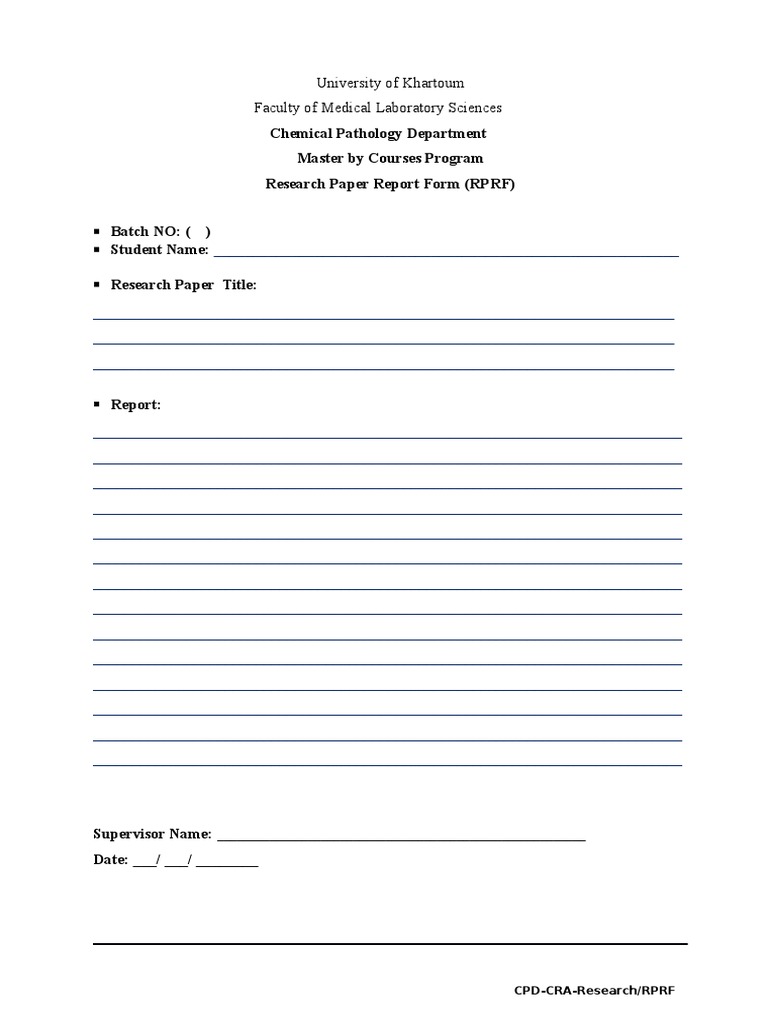 Master Research Paper Report Form | PDF
