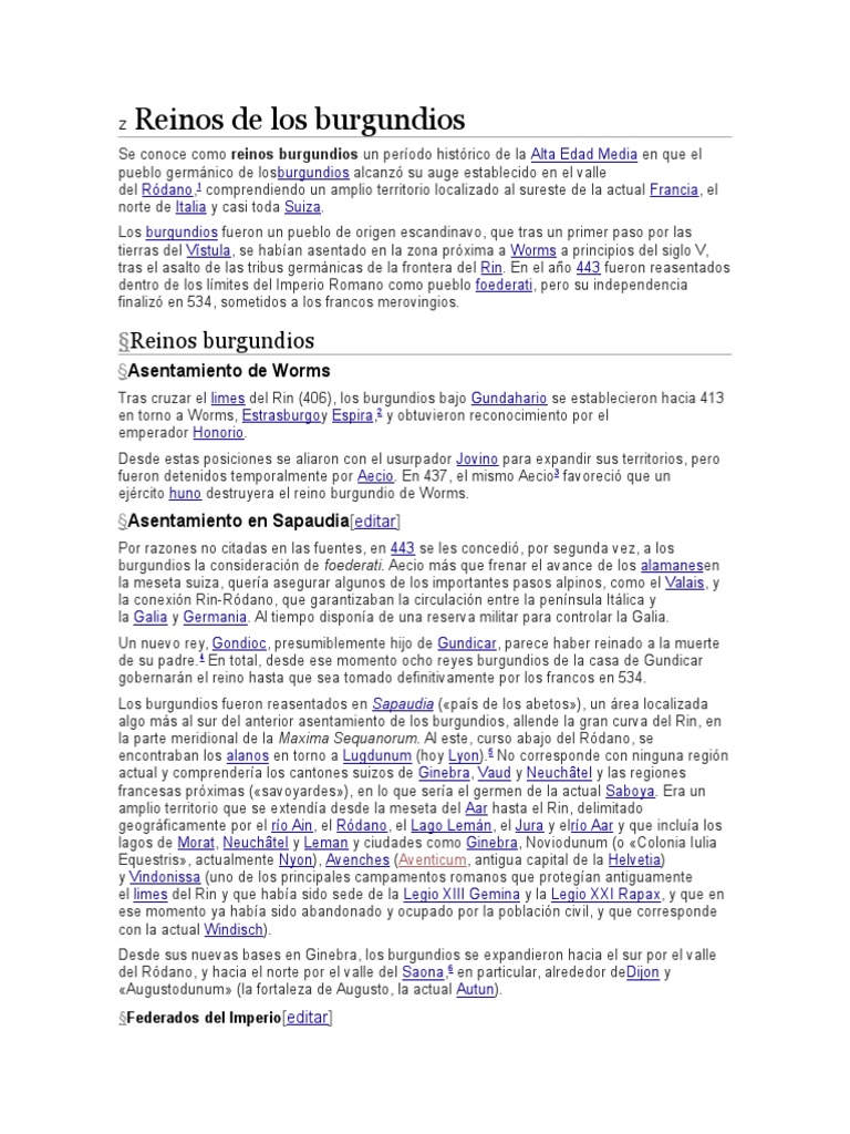 Z Reinos de Los Burgundios Liz | PDF | Anglosajones | Antigüedad tardía