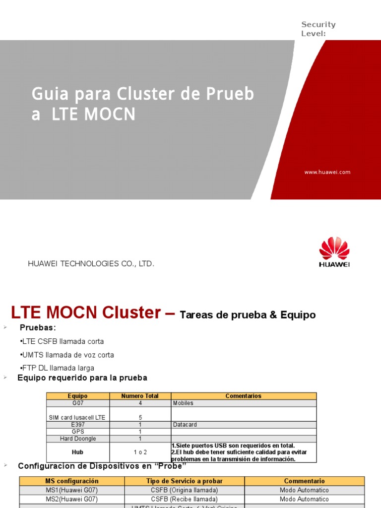 Guia para Pruebas LTE MOCN Cluster 20150623 | PDF | Tecnología digital | Redes