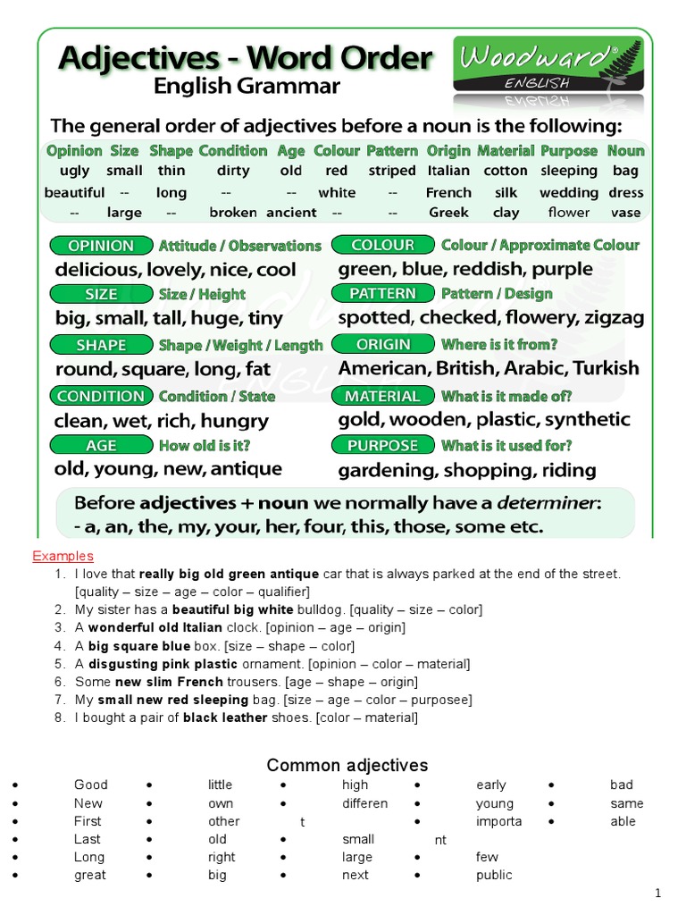 Order of Adjectives | Download Free PDF | Color