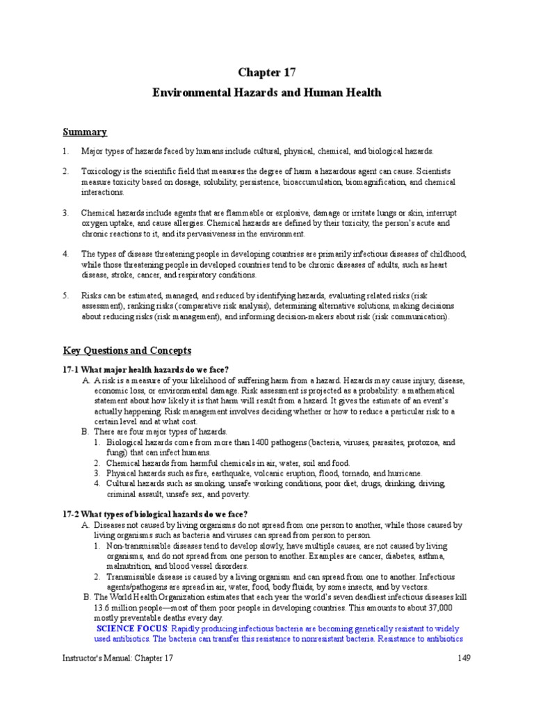 Environmental Hazards and Human Health Study Guide | Download Free PDF ...