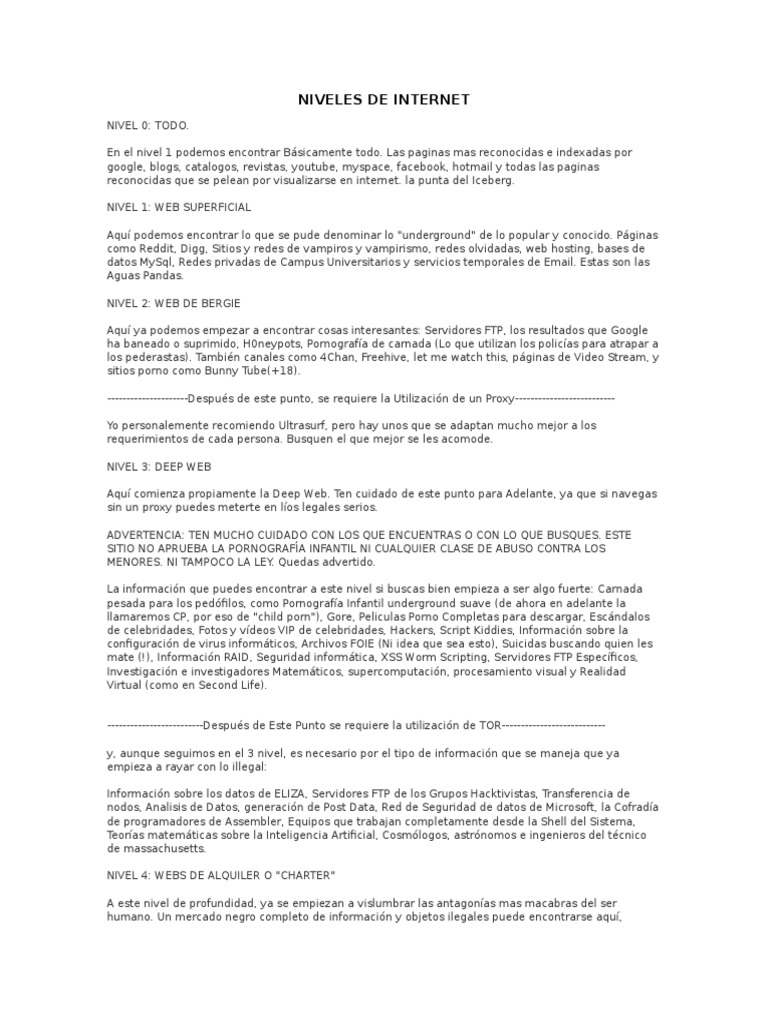Niveles de Internet | PDF | Internet | Red mundial
