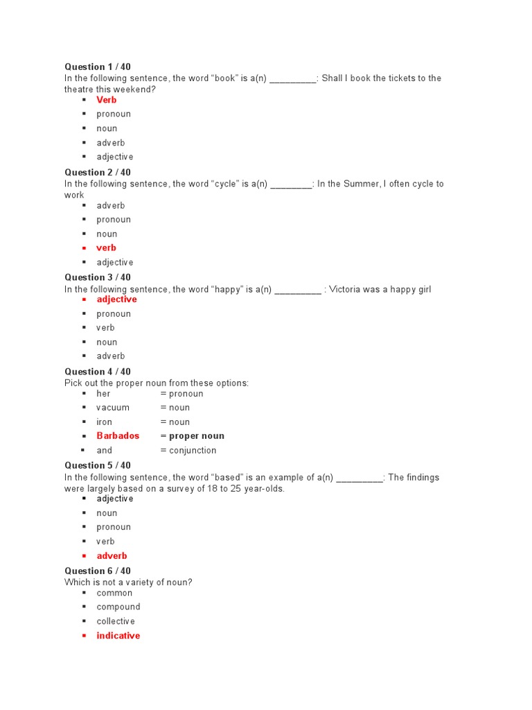 Language and Spelling Quiz | PDF | Adverb | Adjective