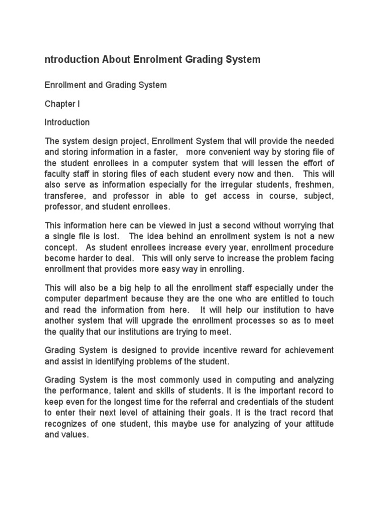 Introduction About Enrolment Grading System | PDF | Databases | Computing