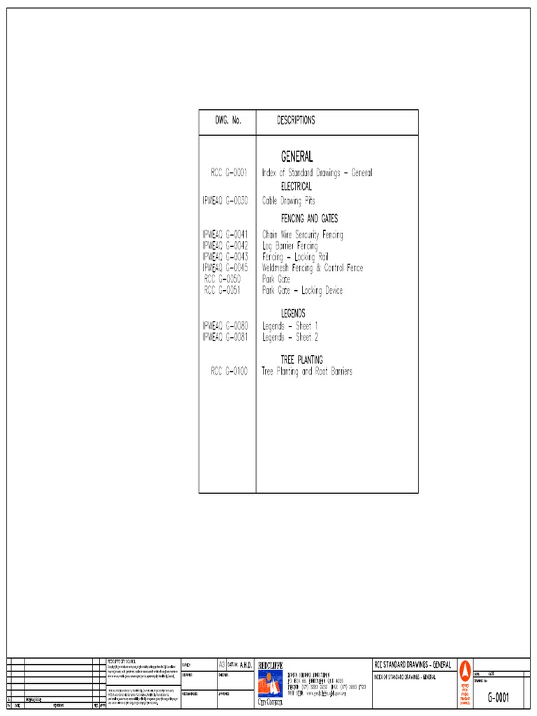 RCC Standard Drawings General PDF | PDF