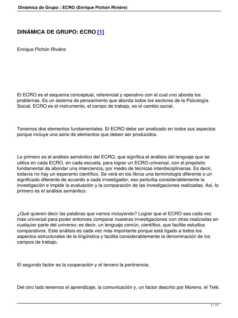 ECRO: Conceptos y Aplicaciones en Psicología | PDF | Comunicación ...