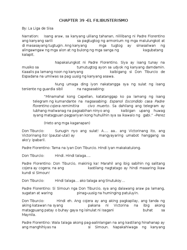 Chapter 39 El Filibusterismo | PDF