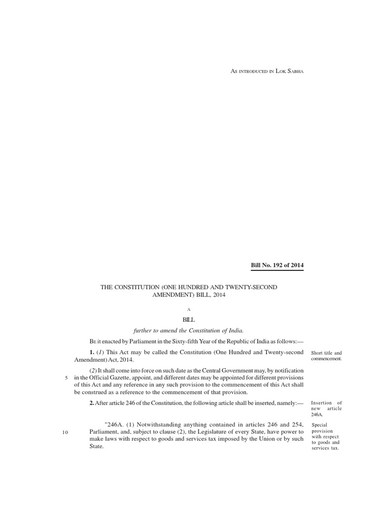 Indian GST Constitutional Amendment | PDF | Finance & Money Management