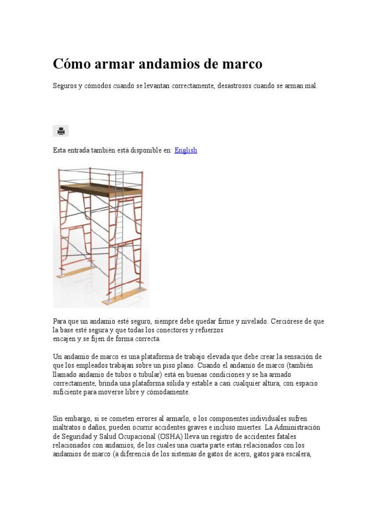 Cómo armar andamios de marco: English | Andamio | Herramientas