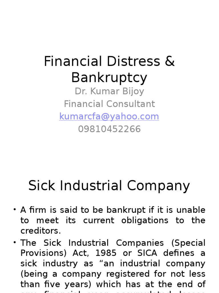 Financial Distress & Bankruptcy | PDF | Bankruptcy | Corporations