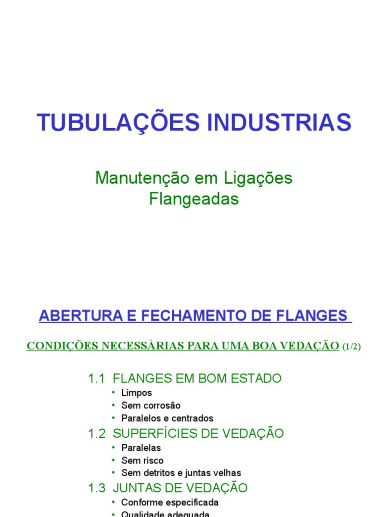 Manutenção de Ligações Flangeadas | PDF | Materiais | Engenharia Mecânica