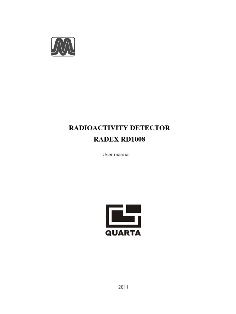 Radioactivity Detector RADEX RD1008: User Manual | PDF | Ionizing ...