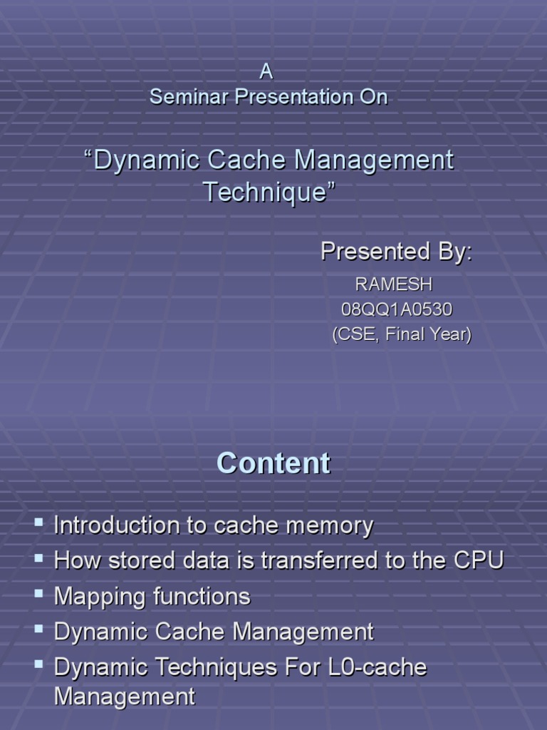 Dynamic Cache Management Technique | PDF | Cpu Cache | Central Processing Unit