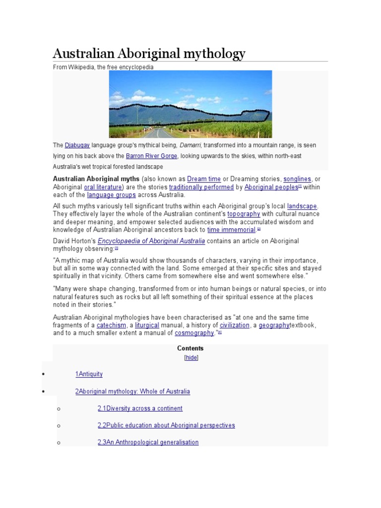 Australian Aboriginal Mythology Overview | PDF | Anthropology ...