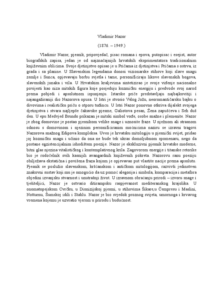 Vladimir Nazor | PDF
