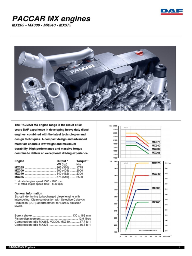 DAF MX Engines Infosheet en | PDF | Internal Combustion Engine | Diesel ...