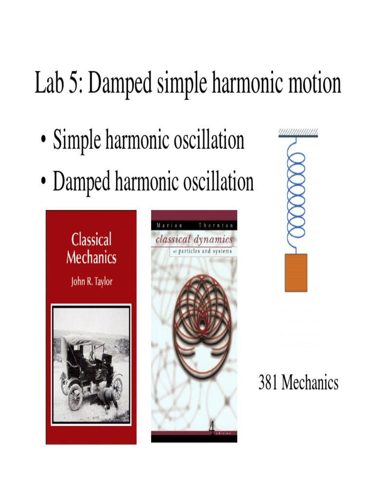 Damped Simple Harmonic Motion | PDF