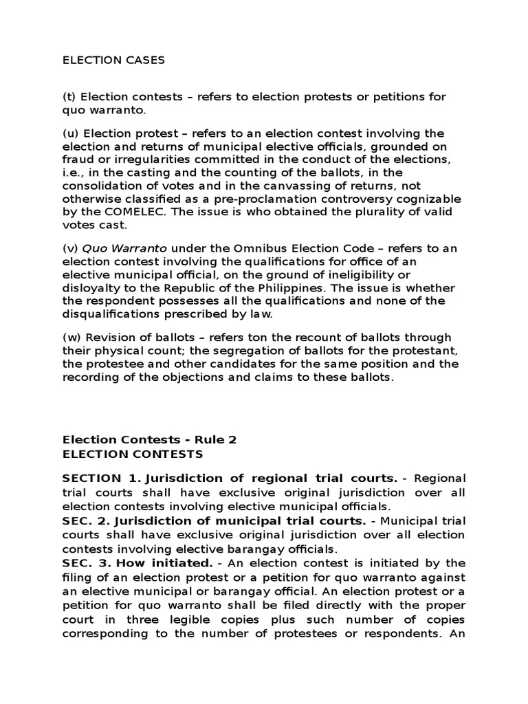 Election Cases | Elections | Affidavit