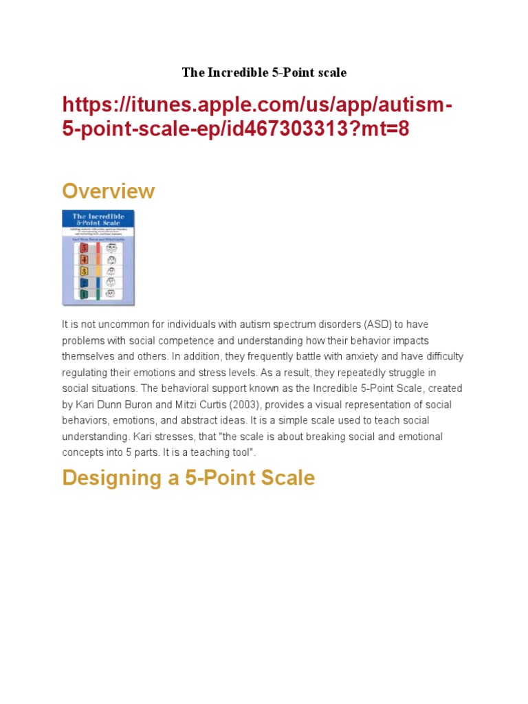 The Incredible 5 Point Scale | Download Free PDF | Autism | Autism Spectrum