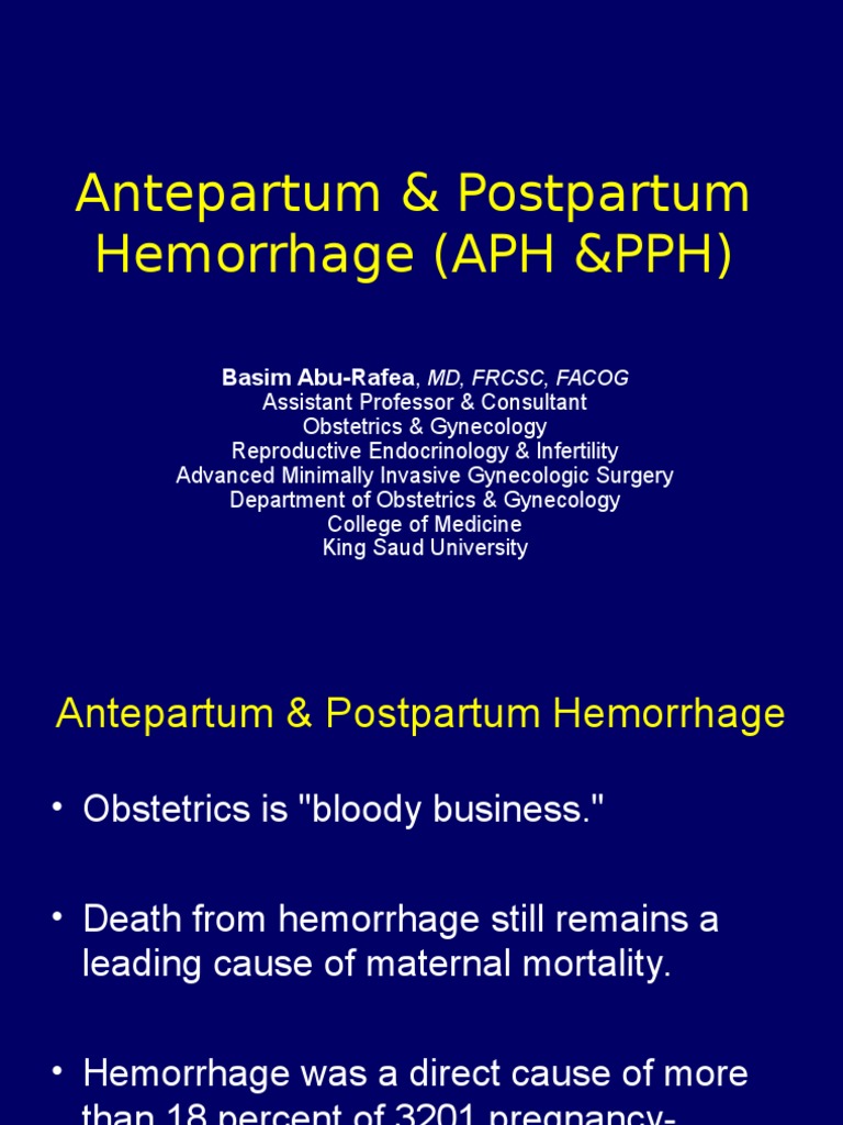 APH PPH | Childbirth | Human Diseases And Disorders