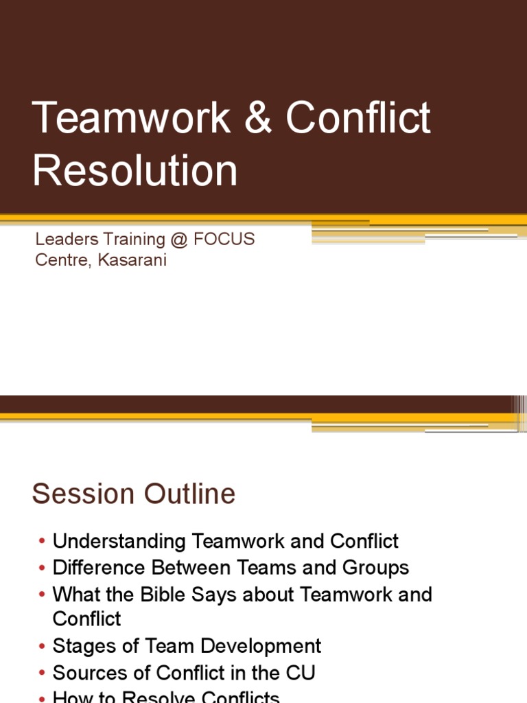 Teamwork & Conflict Resolution: Leaders Training @ FOCUS Centre, Kasarani