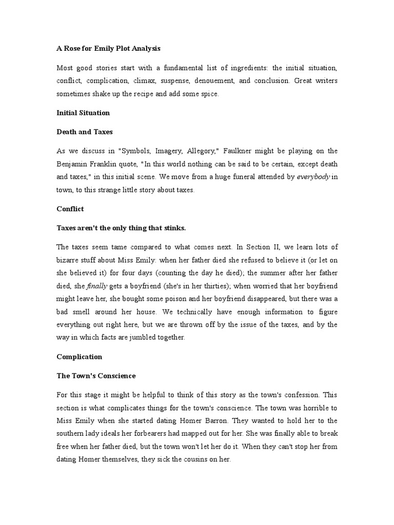 A Rose For Emily Analysis | PDF | Narration