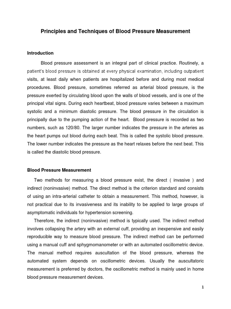 Blood Pressure | PDF | Blood Pressure | Circulatory System