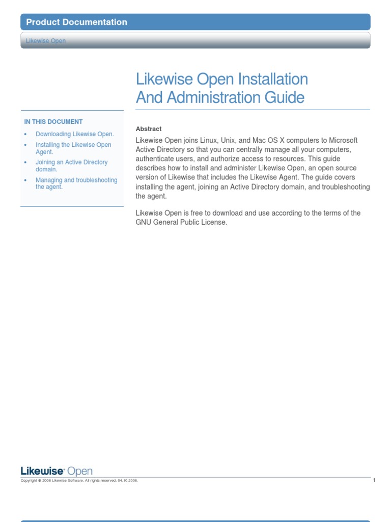 Likewise Open Guide | PDF | Active Directory | Operating System