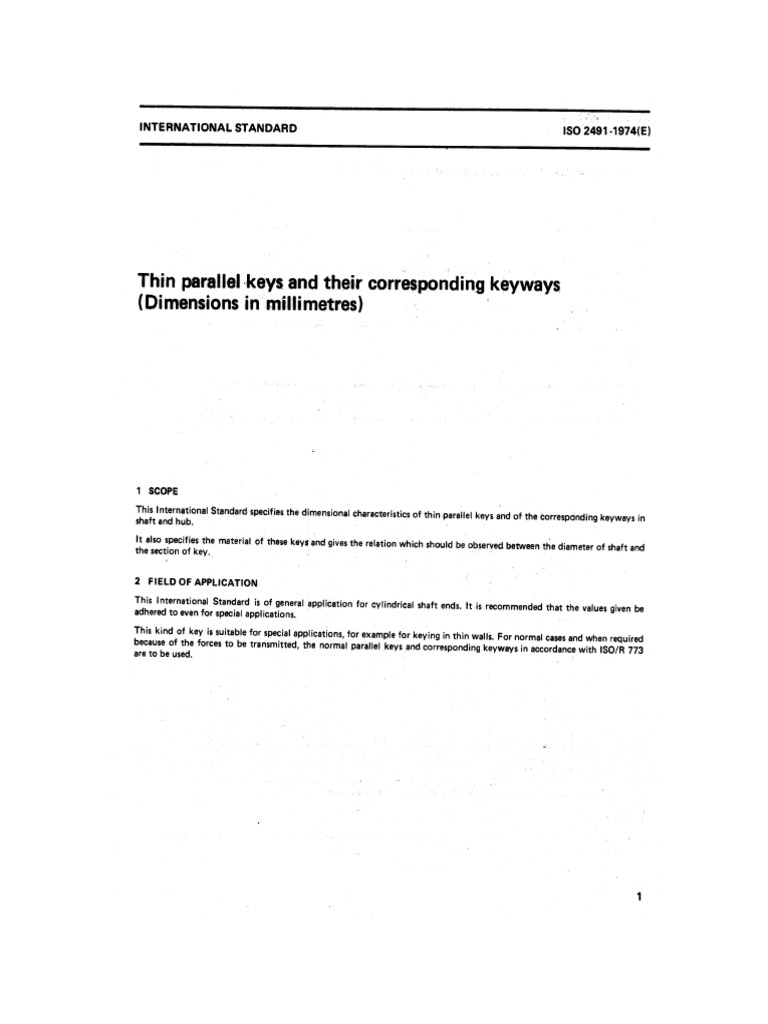 ISO 2491 Chavetas | PDF