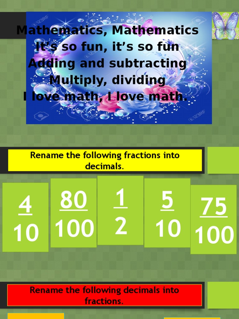 Math: Converting Decimals and Fractions | PDF | Teaching Methods ...