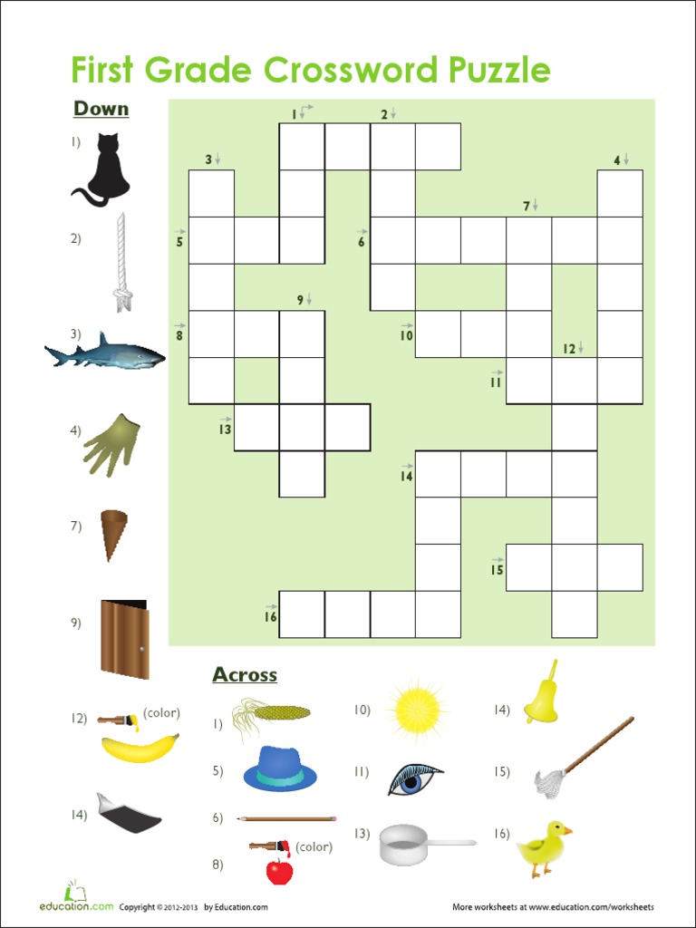1st Grade Vocabulary Crossword | PDF