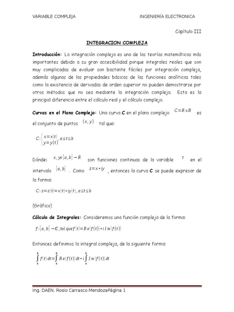 Integracion Compleja | PDF | Análisis complejo | Integral